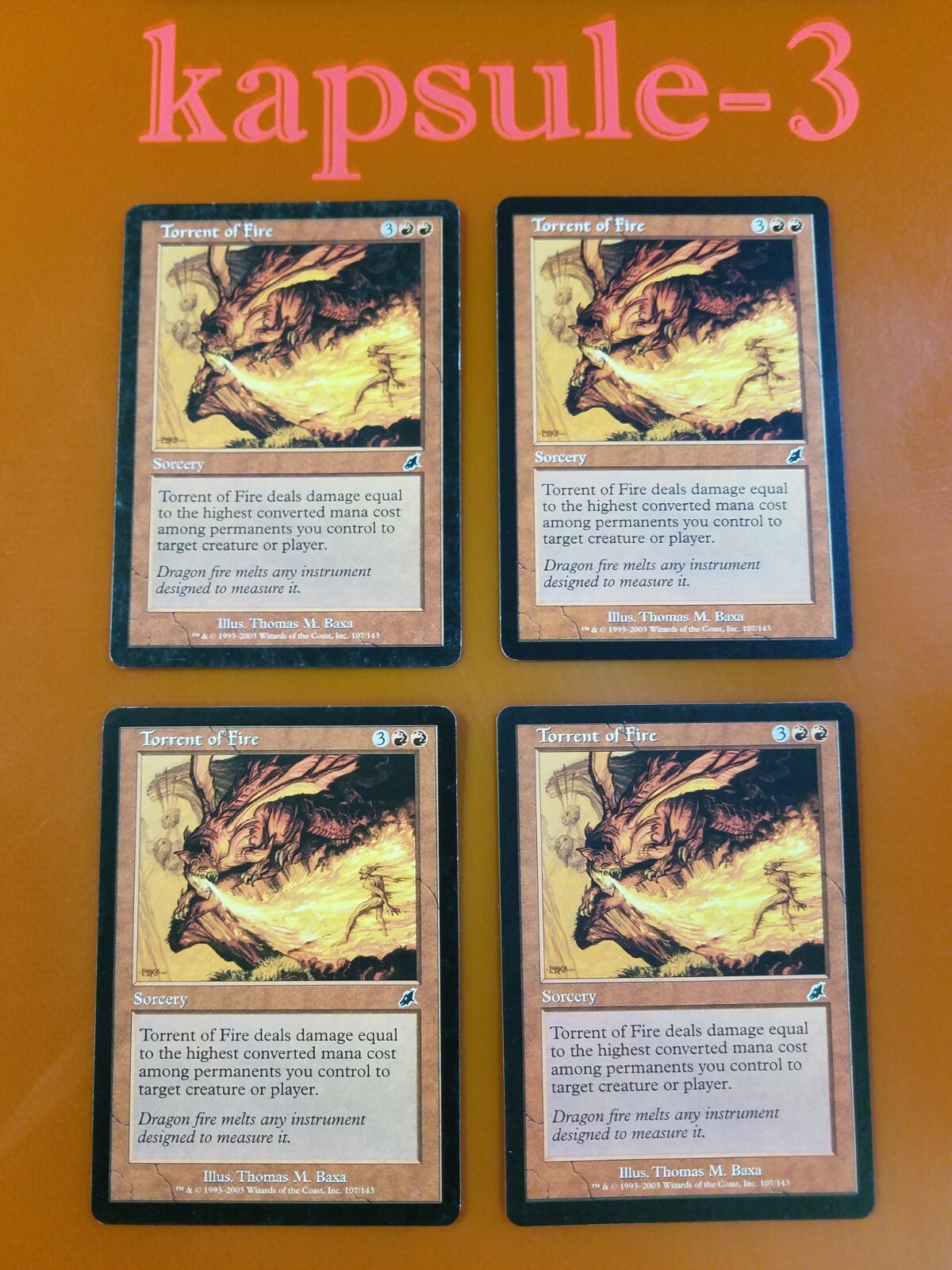 4x Torrent of Fire | Scourge | MTG Magic Cards | eBay