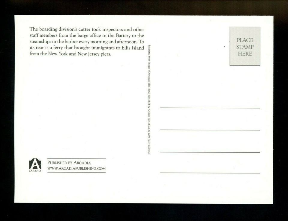 New York City NY chrome postcard Ellis Island Immigration Cutter ship boat dock | eBay