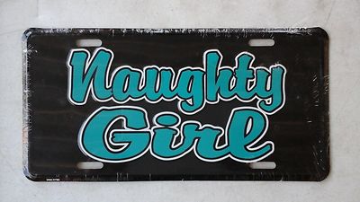 NAUGHTY GIRL VINTAGE METAL AUTO TAG LICENSE PLATE | eBay