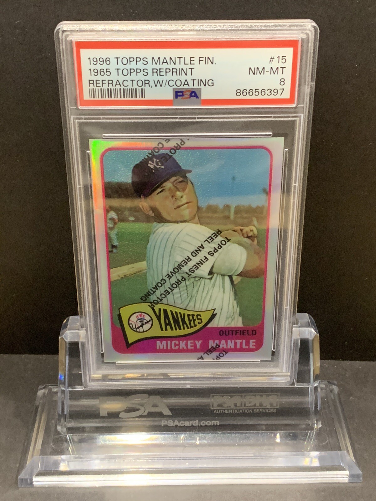 1996 Topps - Mickey Mantle Commemorative Reprints Finest Refractor 1965 ...