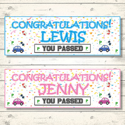 2 PERSONALISED CONGRATULATIONS YOU PASSED YOUR DRIVING TEST BANNERS ...