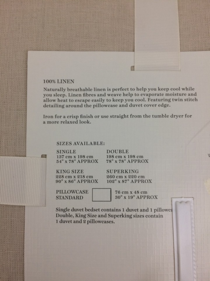 M&S Home Pure Linen Bedset Natural Super King New | eBay UK