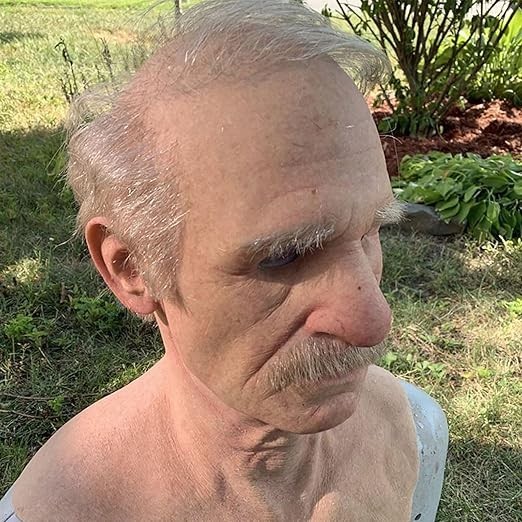 Old Man Latex Mask Halloween Realistic Old Man Wrinkle Full Head Mask ...