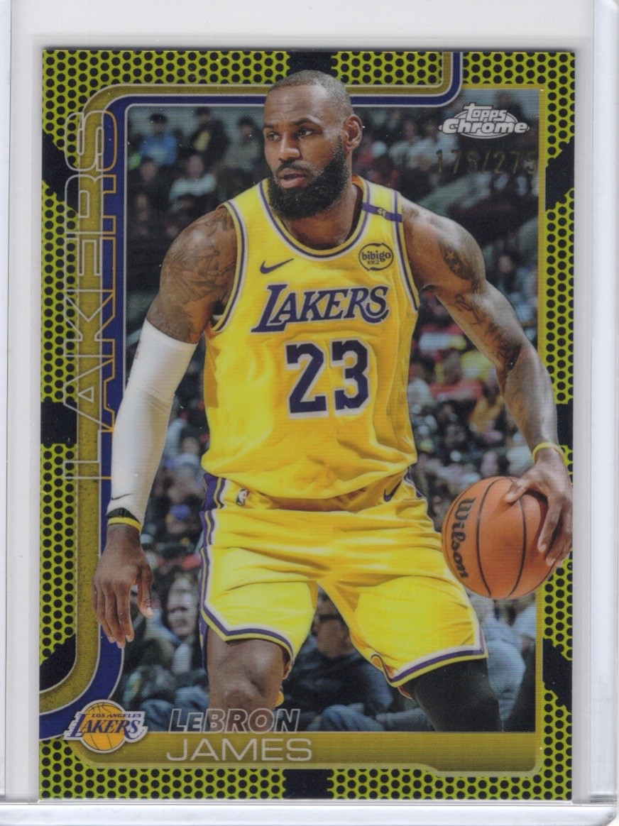 LeBron James 2025 Topps Chrome #127 Yellow Refractor /275 Price Guide ...