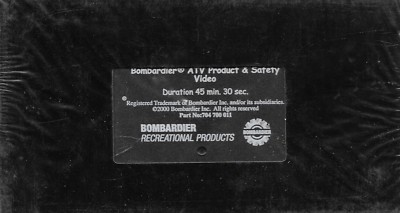 Bombardier 2000 ATV Product & Safety Video Original VHS Sealed Tape ...