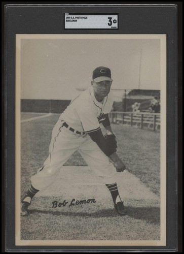 1949 ALL STAR PHOTO PACK BOB LEMON NNO VG SGC 3 BASEBALL CLEVELAND ...