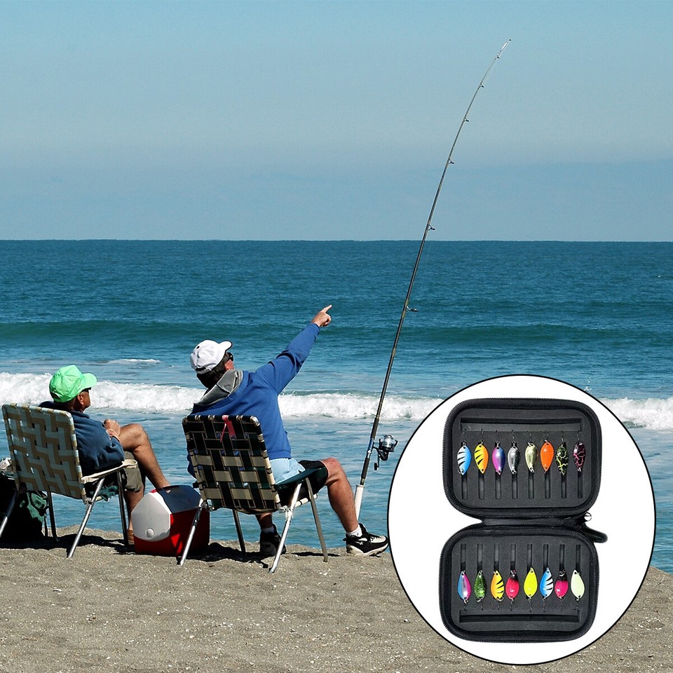 16X Spoon Spinner Fishing Set Trout Spoons With Bag Perch Predator ...