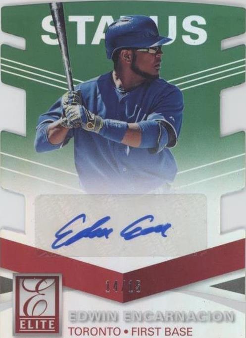2015 Panini Elite - Signatures Edwin Encarnacion #97 Status Green Die ...