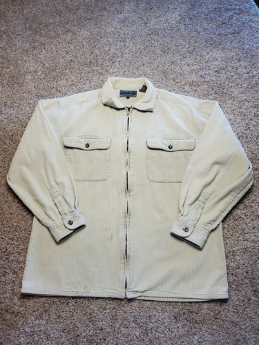 Vintage Point Zero Shirt Jacket Large Mens Beige Corduroy Full Zip ...