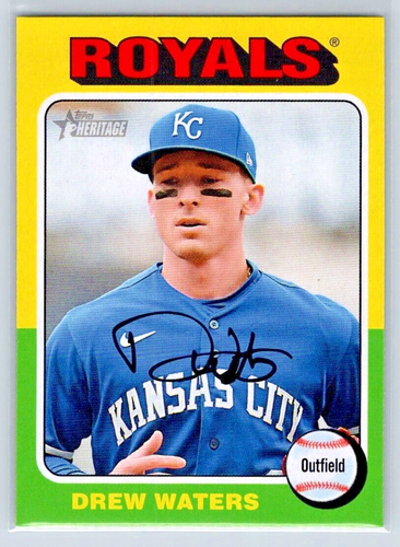 2024 Topps Heritage Baseball - Drew Waters - Kansas City Royals - Base ...