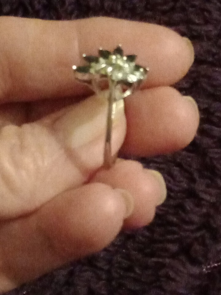 Avon Vintage 925 Genuine Sapphire and diamond Ring RJ REGISTERED ...