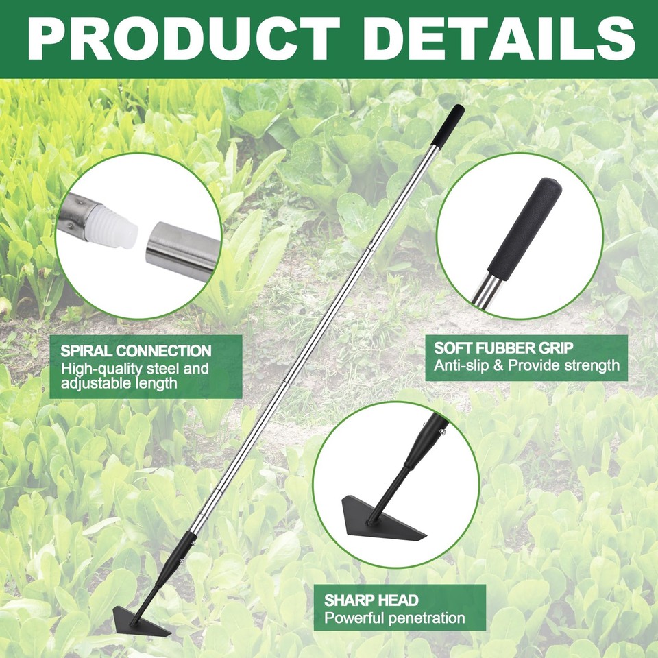 YEELOR Triangle Garden Hoe, Carbon Steel Weed Remover Edger Lawn Tool ...