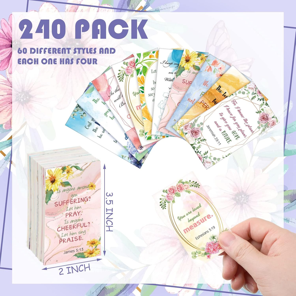 240 Pcs Bible Verse Cards for Women with Assorted Bible Verses Mini ...