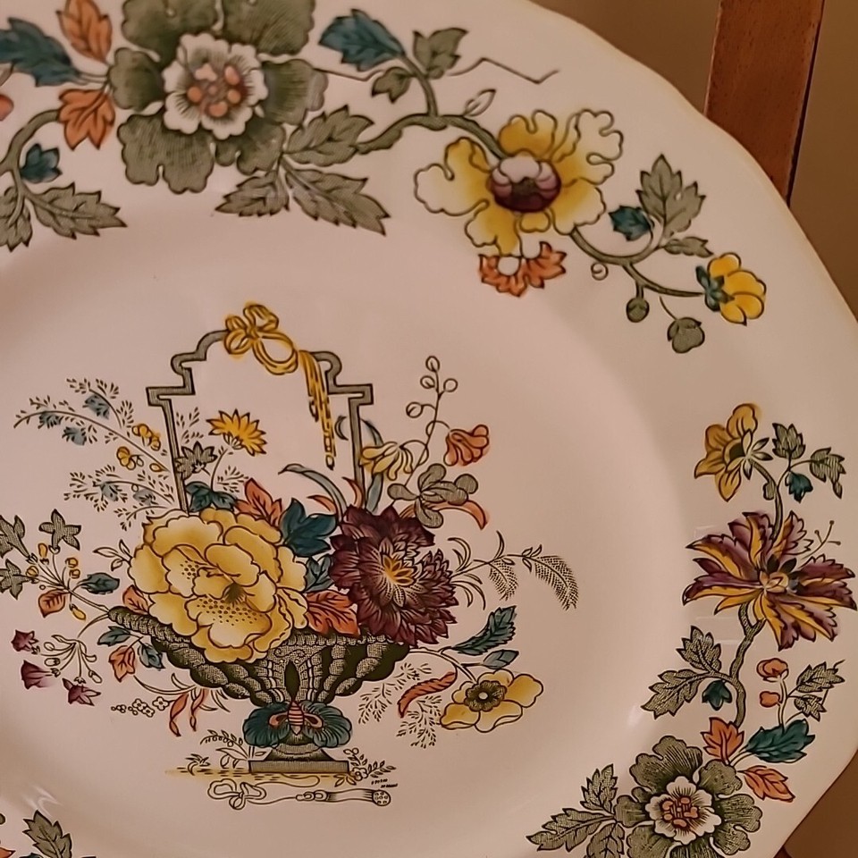 MASON'S Patent Ironstone STRATHMORE Green England Dinner Plates 10 ...