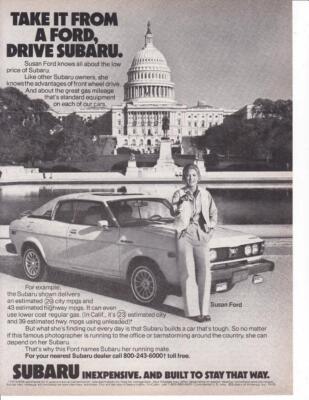1979 Subaru Print-Ad /"Take it From a Ford, Drive a Subaru"-Pres Ford's ...