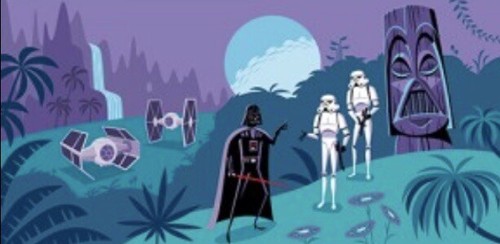 SHAG Josh Agle Star Wars “The Ceaseless Sweep” Serigraph Art Print Mint ...