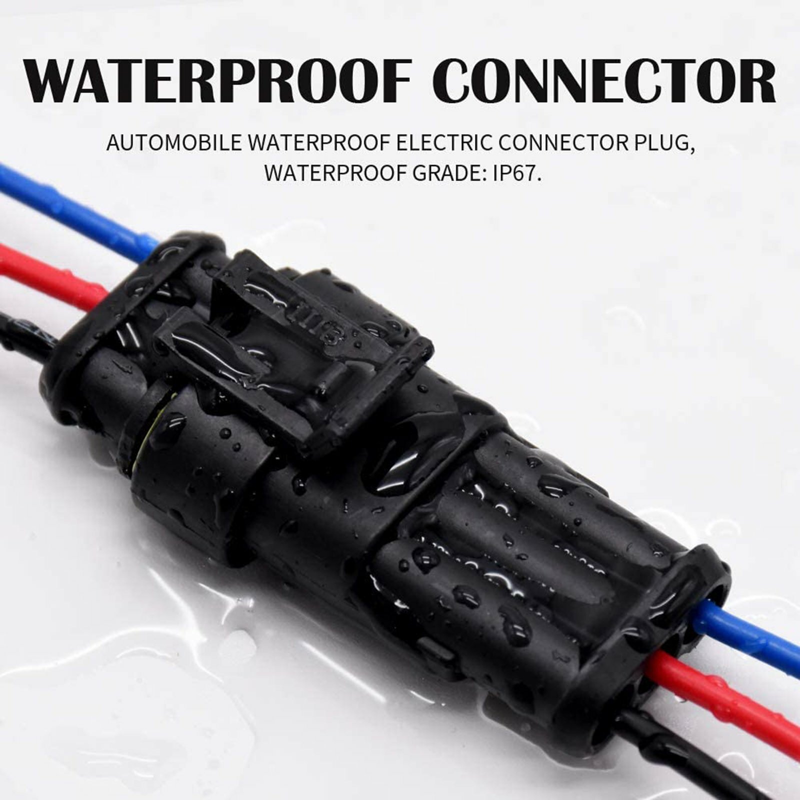 10 Set 1/2/3 Pin Waterproof Car Electrical Wire Sealed Connector Plug ...