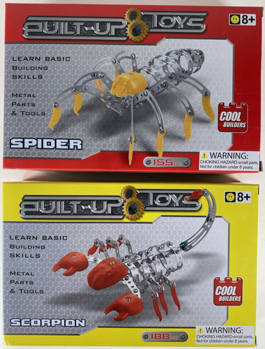 Built Up Toys Lot of 2. a Spider 155 pcs and a Scorpion 188 pcs Cool ...