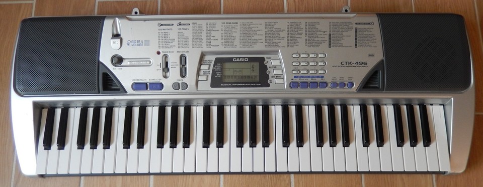 Casio CTK-496 61 Key Electric Digital Keyboard Piano w/ Power Adapter ...