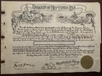 1940's Domain of Neptunus Rex Document - Blank & Unused | eBay