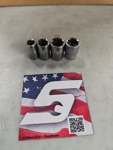 Snap-On Tools USA Double Square Socket Set 1/4” Drive 8 Pt TM408 TM410 ...