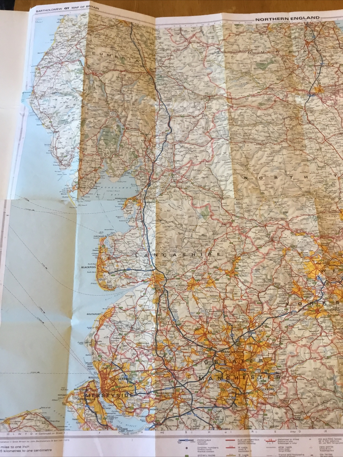 1975 Bartholomew GT Grand Touring Series Map 6 North England ( Leeds ...