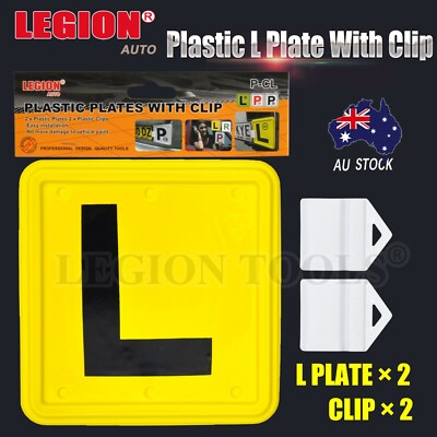 L Plate Plastic Holder Set 2PCS White Car Number License L Red Green ...