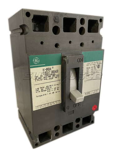GE THED136040 Circuit Breaker, 3-Pole, 40 Amp, 600Vac, Bolt-On, Load ...
