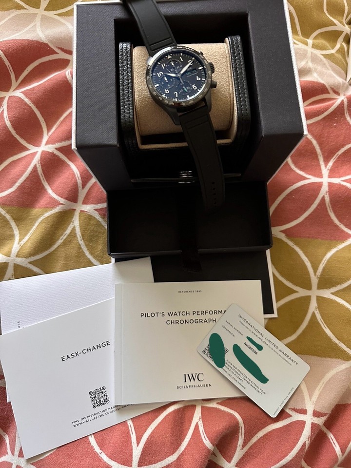 IWC Pilot's Watch Performance Chrono F1 Auto 41mm Black Dial Watch ...