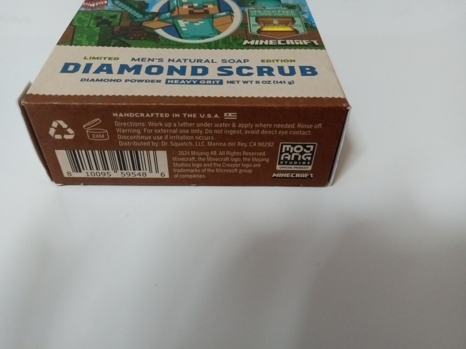 RARE Dr. Squatch Minecraft Soap Diamond Scrub Limited Edition | eBay