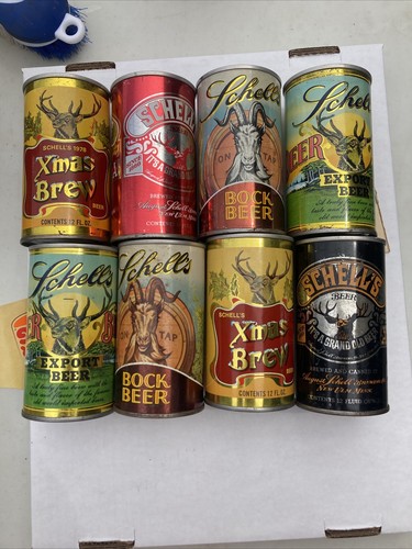 Schells Beer Animal Beer Cans Lot Goats Elk Deer Vintage (8) Steel Can ...