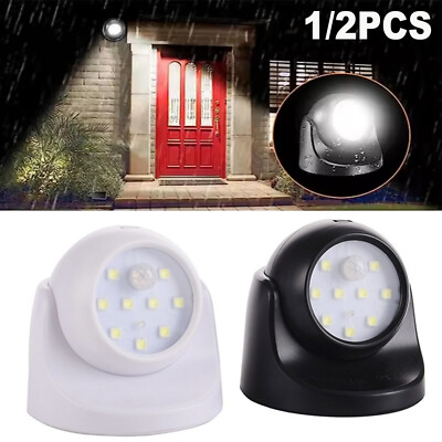 360°Power Motion Sensor Security Battery PIR LED Light Garden Outdoor ...