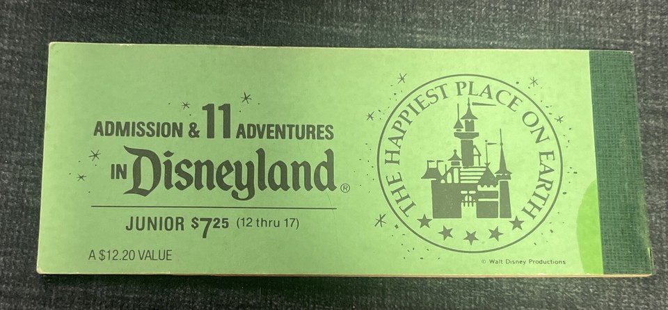 DISNEYLAND TICKET BOOK TICKETBOOK RARE COMPLETE UNUSED ADMISSION NEW 11 ...