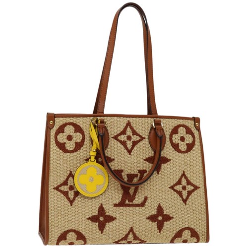 LOUIS VUITTON Monogram Raffia On The Go MM Bag 2way Beige M57707 LV ...