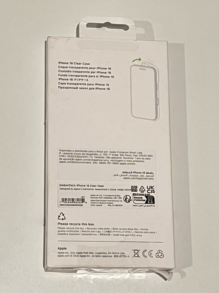 GENUINE Apple Clear Case w/ Magsafe iPhone 16 - Clear OPEN BOX | eBay