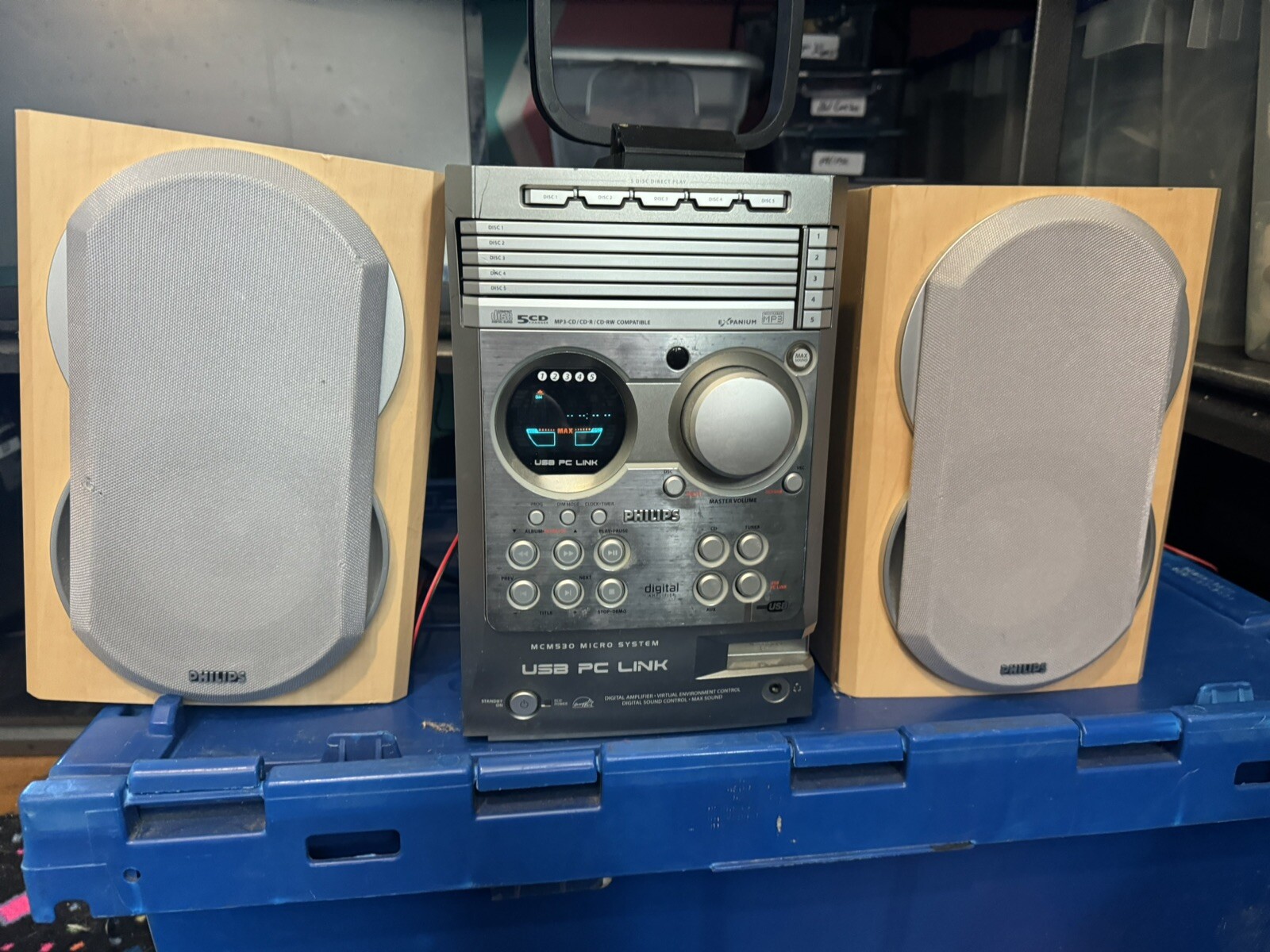 Philips MCM530/37 Micro Compact Stereo System-5 CD-Radio-Speakers ...