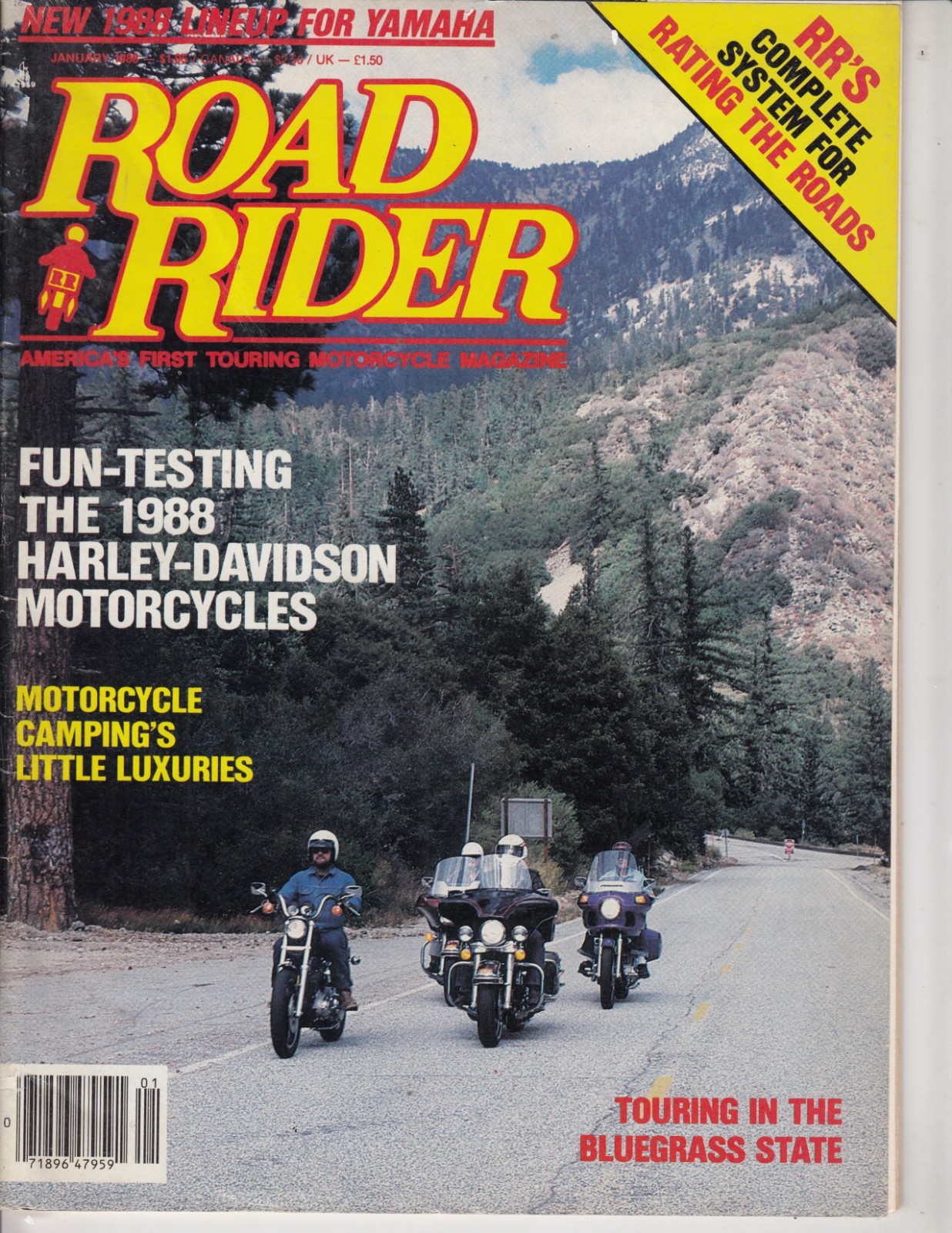Road Rider Motorcycle Magazine January 1988- Testing Harley-Davidson ...