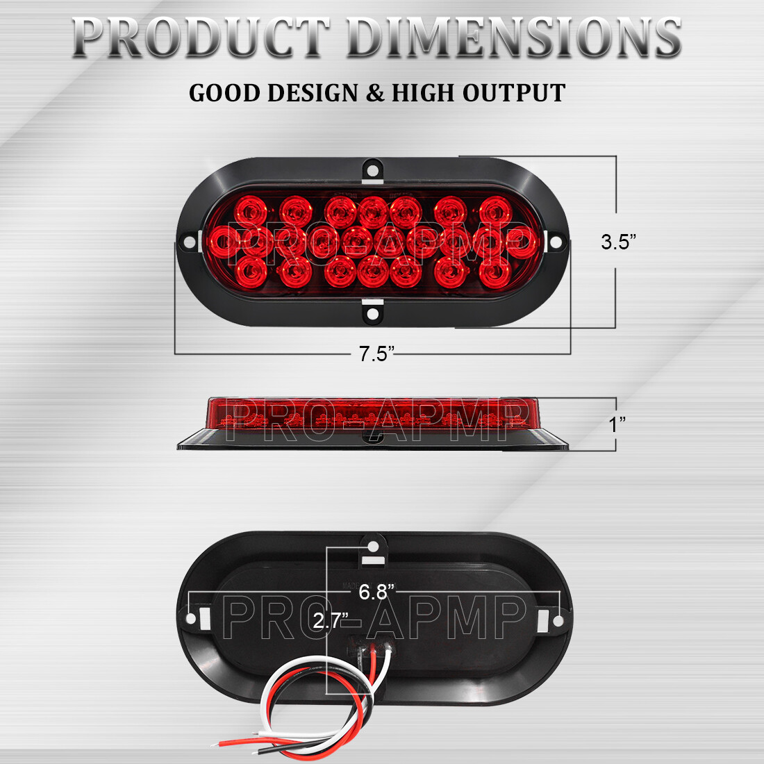 2x 6"inch Oval LED Truck Trailer Stop Turn Tail Brake Lights Waterproof ...