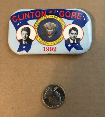 RARE Clinton and Gore 1992 President Campaign Button Political Pinback ...