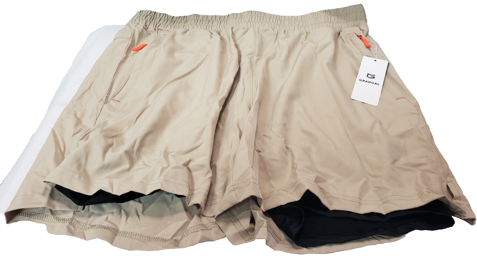 G Gradual Men's Athletic Workout Shorts 5" Lined Quick Dry, Light Khaki ...