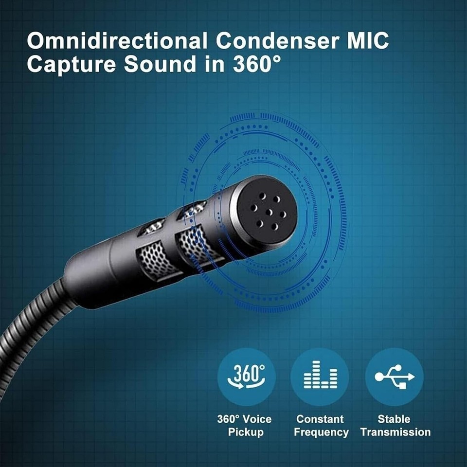 Desktop Mini Condenser Microphone USB Computer Mic Recording For Laptop ...