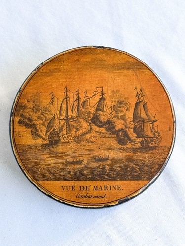 19C France Snuff Box Navy Battle Scene Admiral Nelson Trafalgar ...