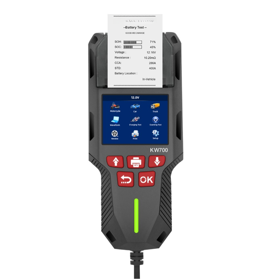 Record Printout For Car Maintenance KW700 Battery Tester Conductance ...