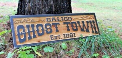Western Ghost Town Sign / Custom Carved Wood Old Town Wild West Style ...