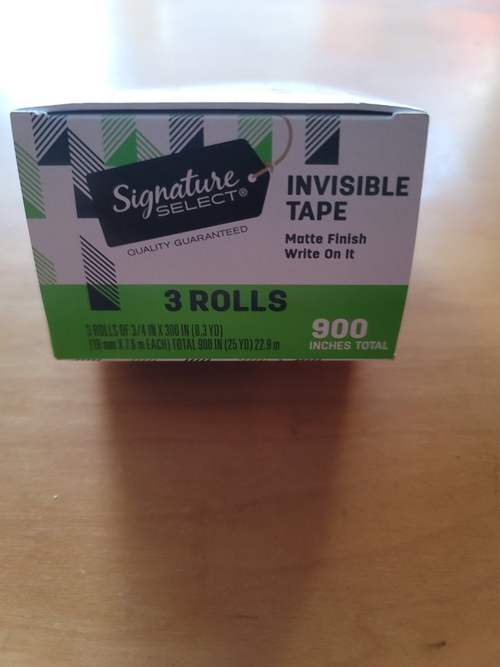 Signature SELECT Tape Invisible Matte Finish 0.75x300 Inch Pack - 3 ...