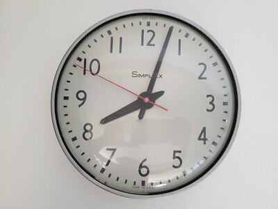 Vintage Simplex 507-049 School Wall Clock 13.5" 115V (Untested) | eBay