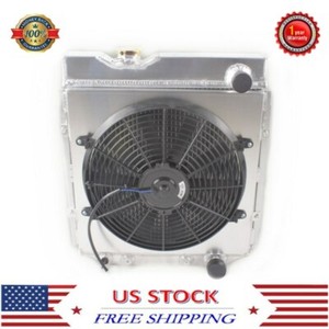 3 Row Aluminum Radiator+Shroud+fan for Ford Mustang 64-66/Falcon Comet ...