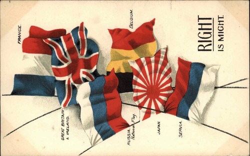 WWI The Flags of the Allies "Right is Might" PROPAGANDA | eBay