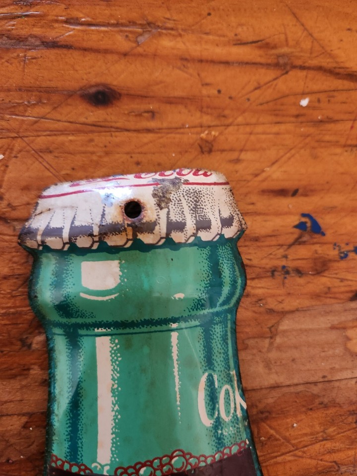 Vintage MCM Coca-Cola Bottle Thermometer Metal Sign. Robertson. Made In ...