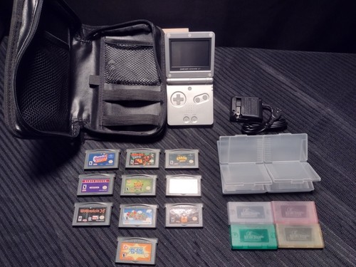 Nintendo Game Boy Advance SP Bundle – Console, 10 Games, Cases, Charger ...